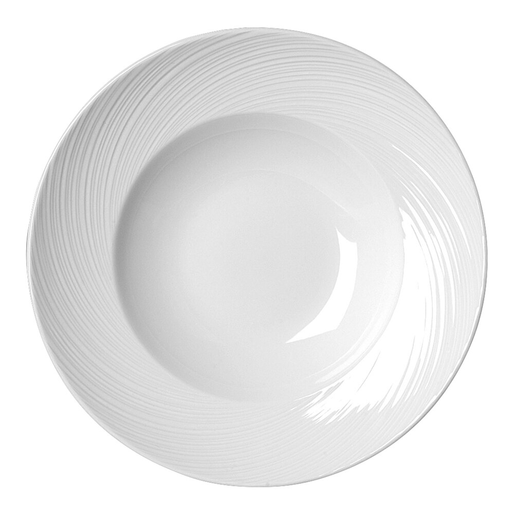 Steelite Distinction Spyro Nouveau 12 oz. White Embossed Bowl - 6/Case