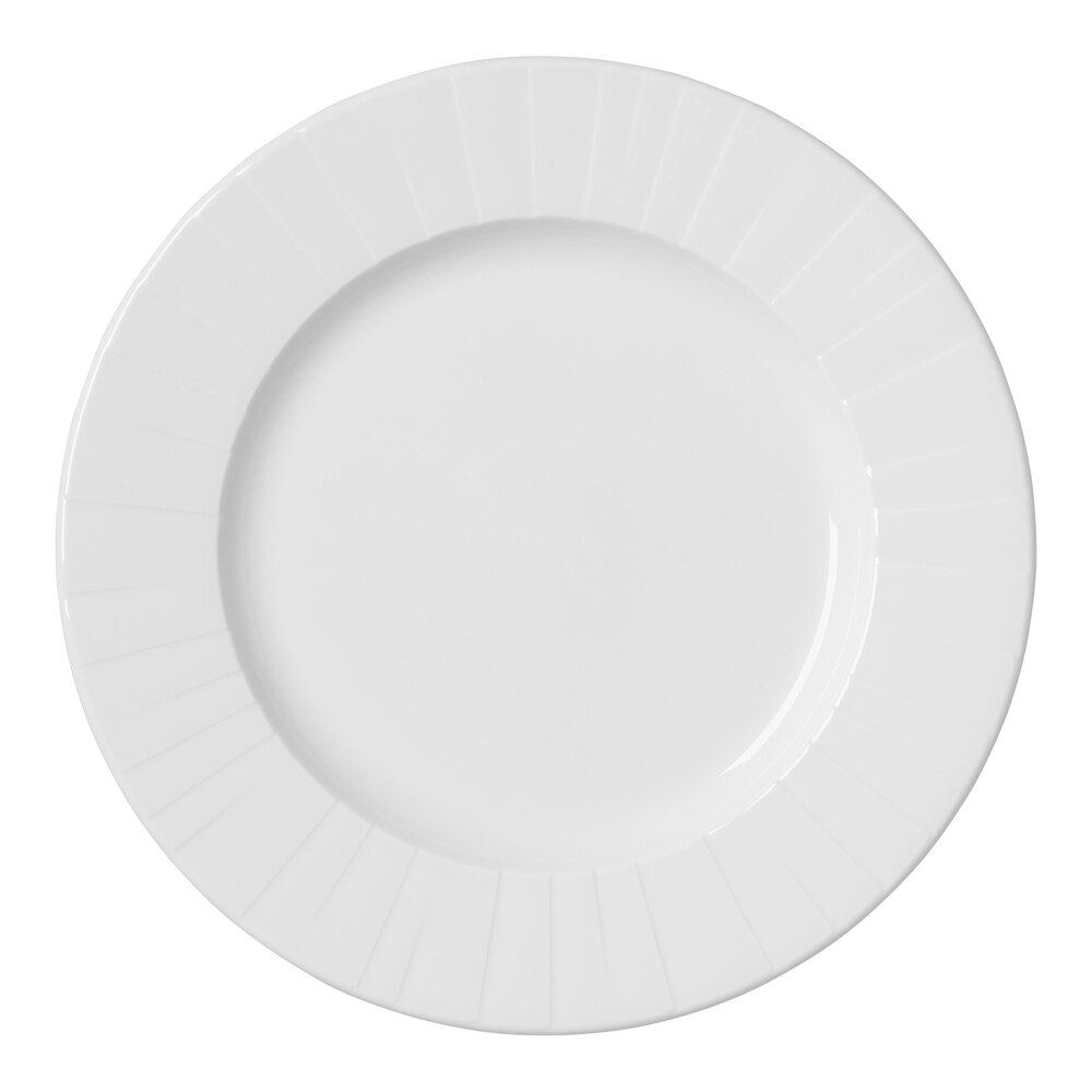 Steelite Distinction Alina 10 5/8" White Embossed Mid-Rim Plate - 24/Case