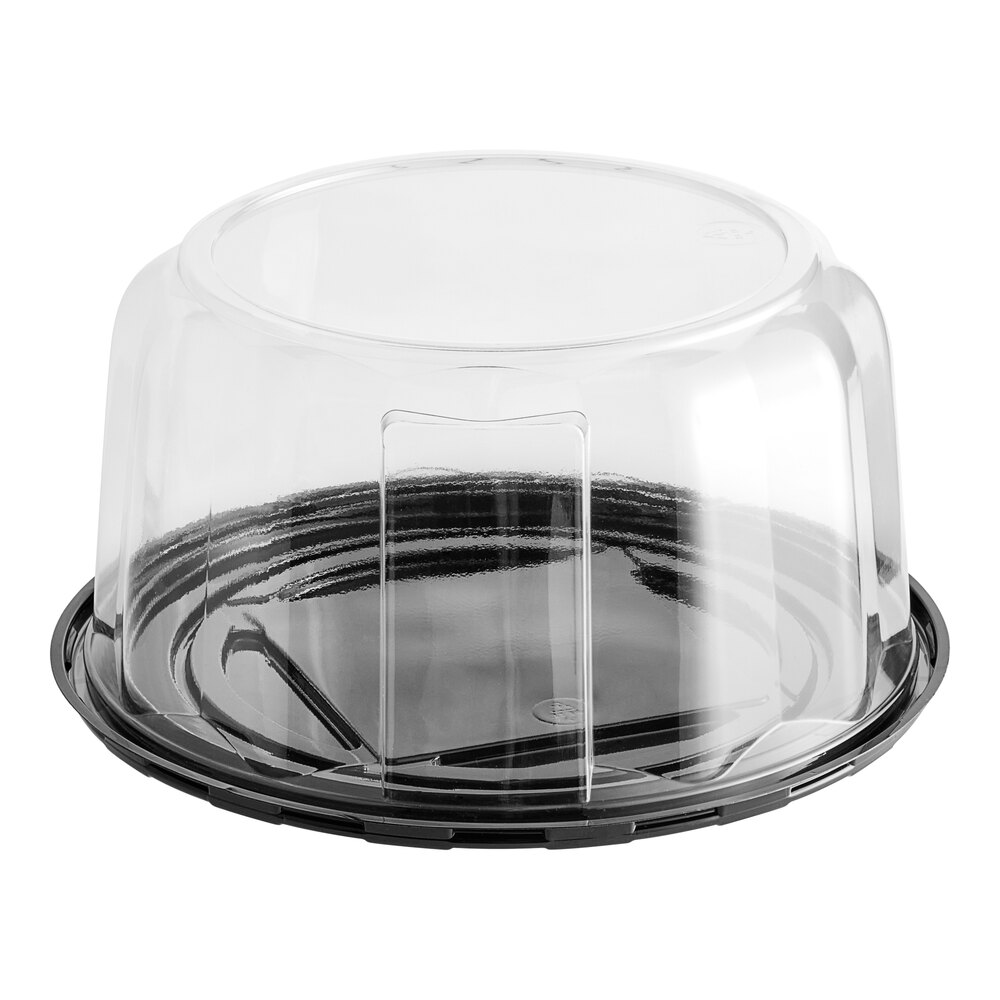 D&W Fine Pack 9" High Dome Cake Display Container with Clear Scalloped ...