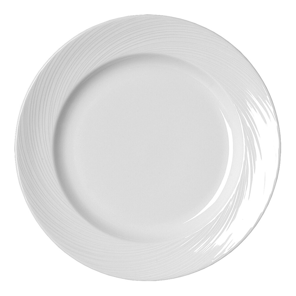 Steelite Distinction Spyro 6 1/2" White Embossed Plate - 36/Case