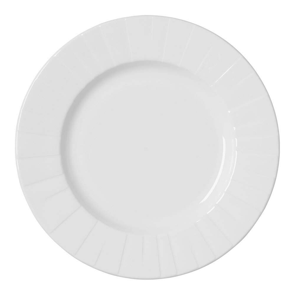 Steelite Distinction Alina 8" White Embossed Mid-Rim Plate - 24/Case