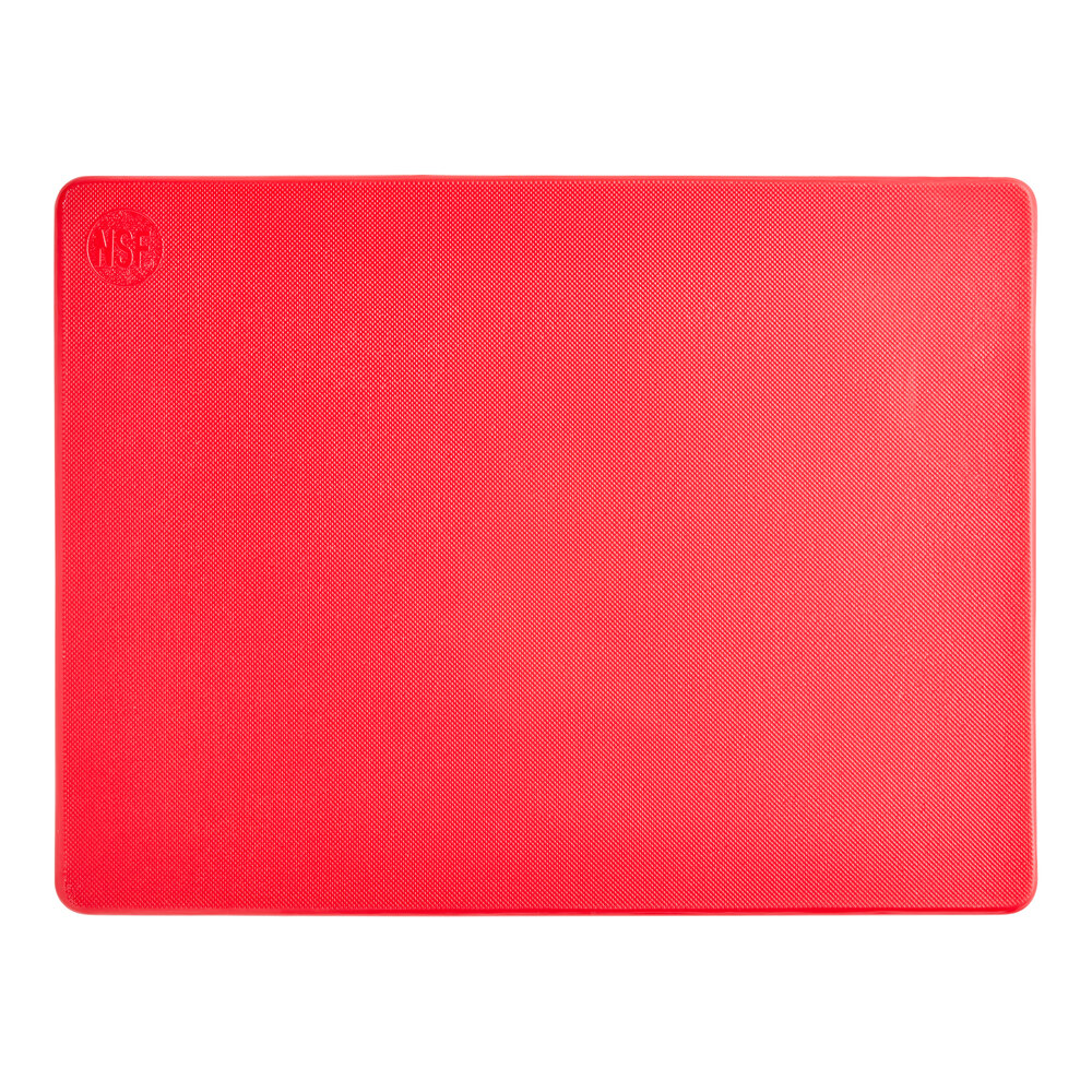 Choice 12'' x 9'' x 1/2'' Red Polyethylene Cutting Board