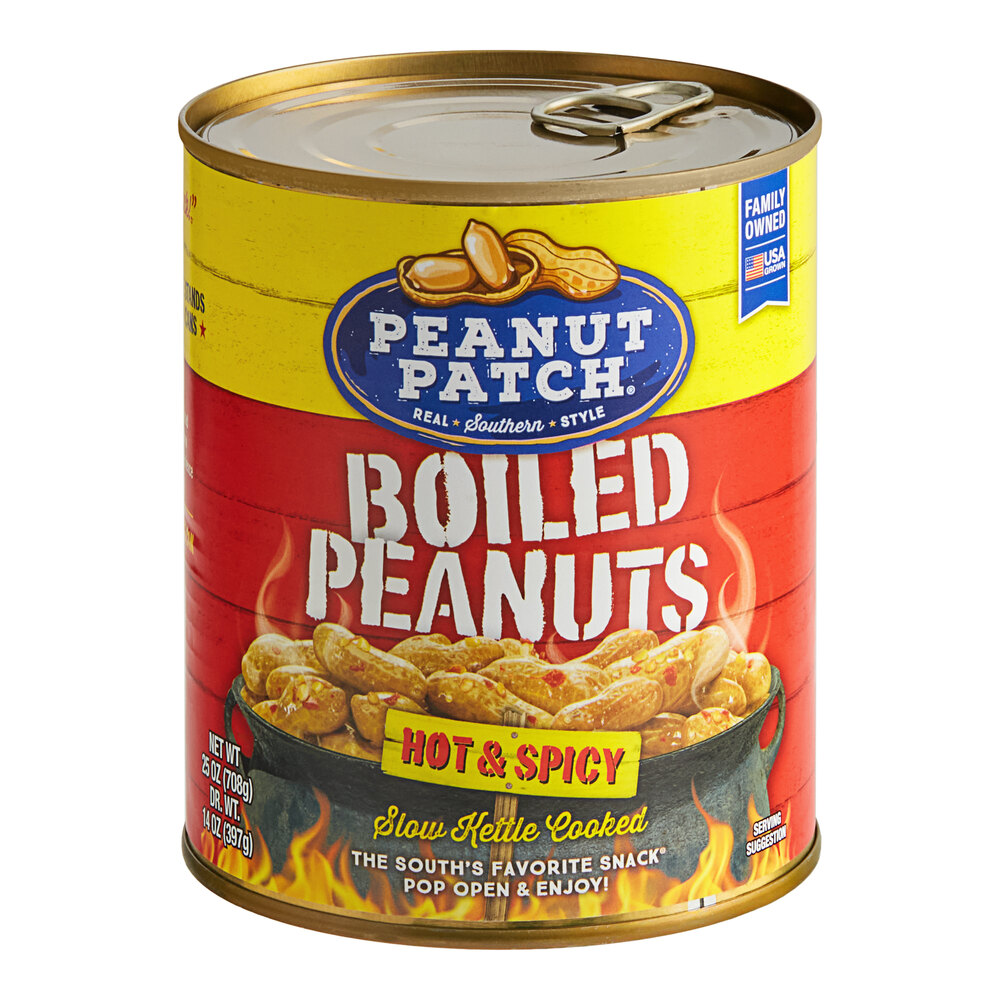 Peanut Patch Hot and Spicy Boiled Peanuts 25 oz. Can - 12/Case