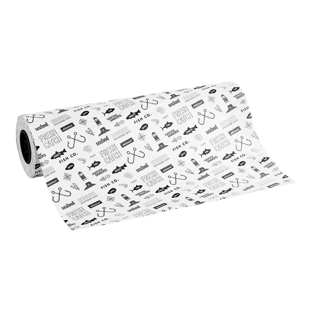 Choice 24" x 700' 40 lb. Fresh Catch Print Butcher Paper Roll