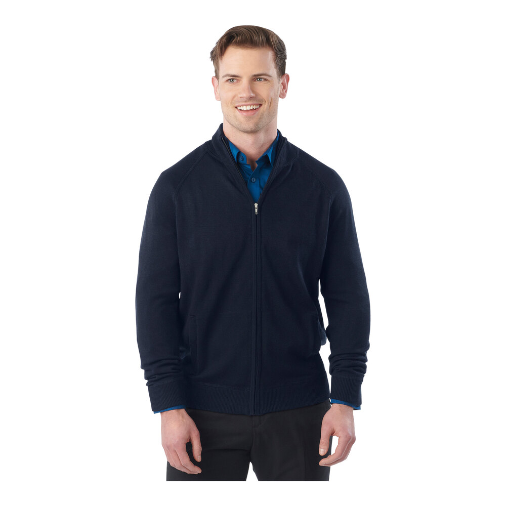 Edwards 4066 Unisex Customizable Navy Full-Zip Sweater Jacket - Acrylic ...