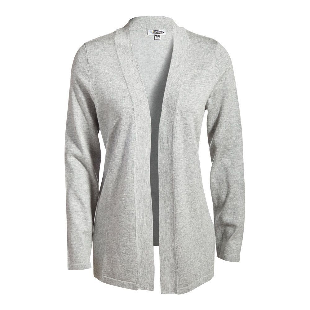 Edwards 7056 Women's Customizable Gray Heather Shirttail Cardigan ...