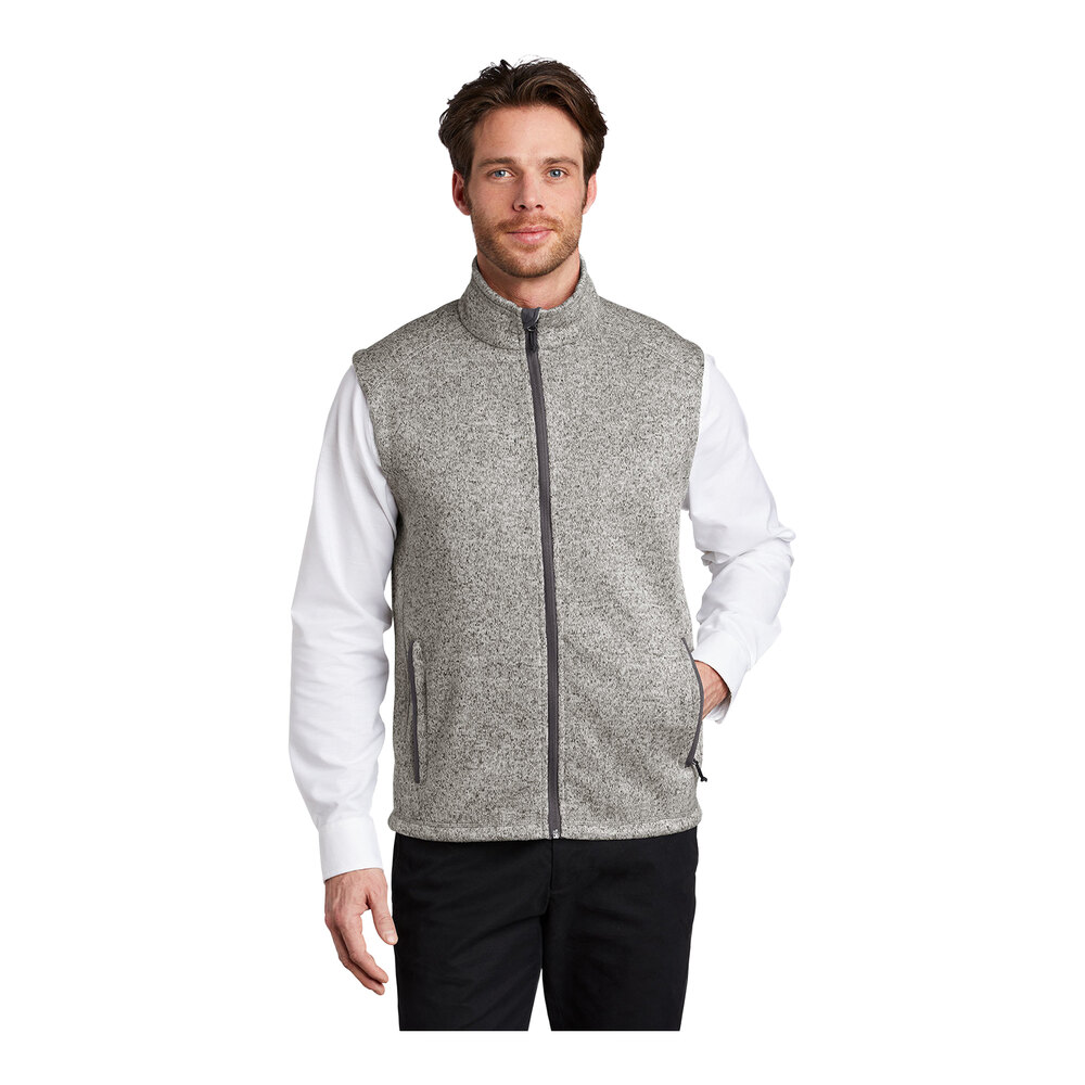 Port Authority F236 Unisex Customizable Gray Heather Fleece Sweater ...