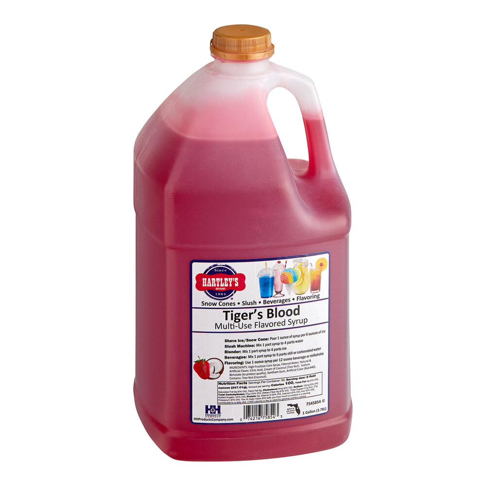 Hartley's Tiger's Blood Snow Cone Syrup 1 Gallon