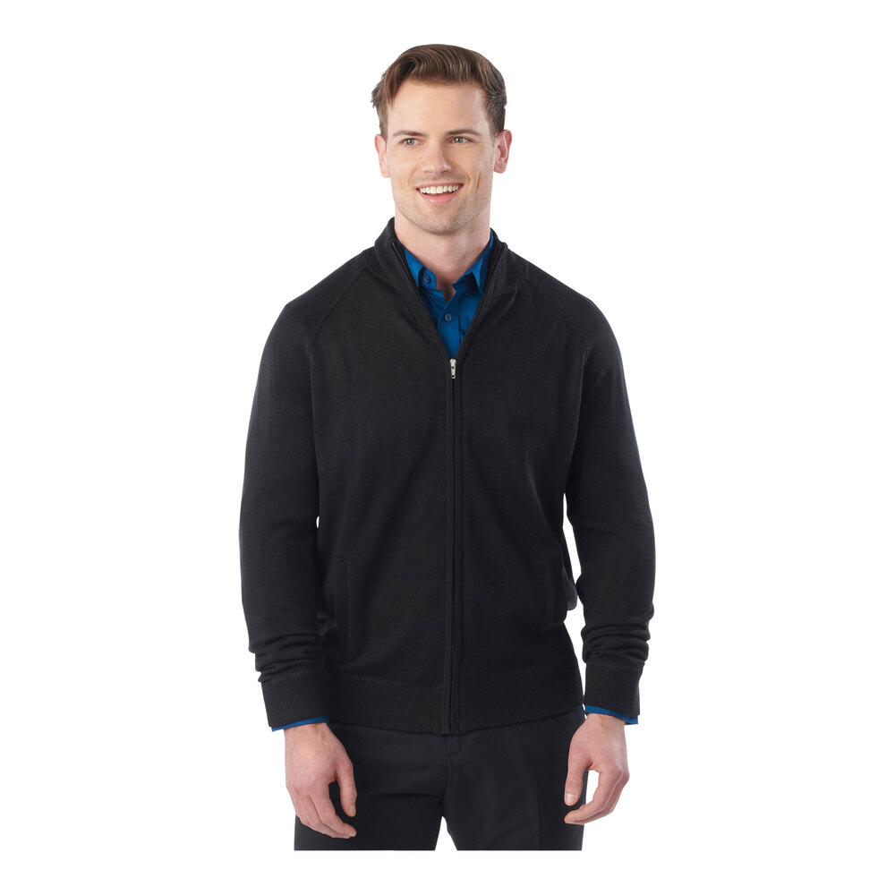 Edwards 4066 Unisex Customizable Black Full-Zip Sweater Jacket ...