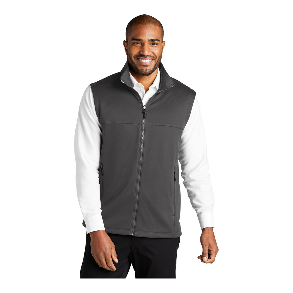 Port Authority F906 Collective Unisex Customizable Graphite Smooth Fleece Vest - Large