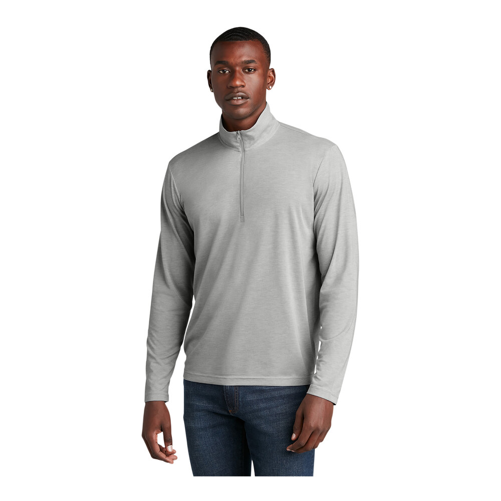 Sport-Tek ST407 Unisex Customizable Light Gray Heather PosiCharge ...