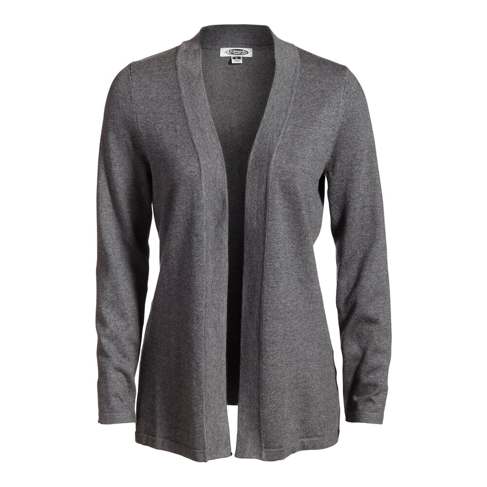 Edwards 7056 Women's Customizable Smoke Heather Shirttail Cardigan ...