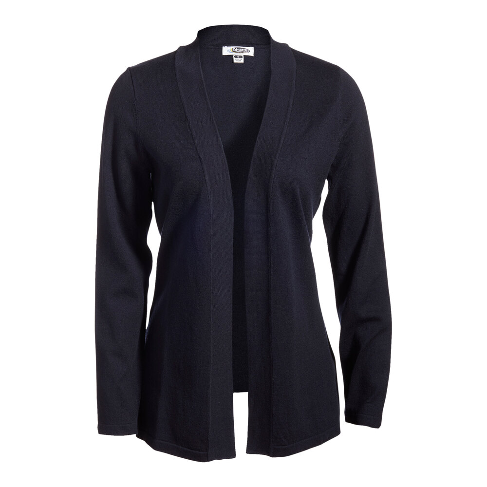 Edwards 7056 Women's Customizable Navy Shirttail Cardigan - Cotton ...