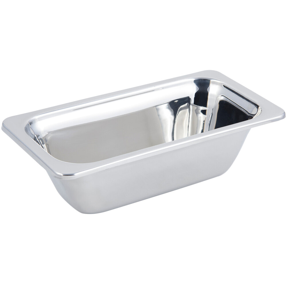 Bon Chef 5213 13" x 7" x 4" Stainless Steel 2 Qt. 1/3 Size Rectangular ...