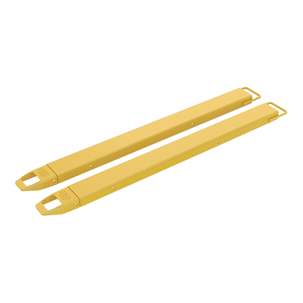 Vestil 4" x 63" Yellow Steel Loop-Style Fork Extension Set with 4,000 ...