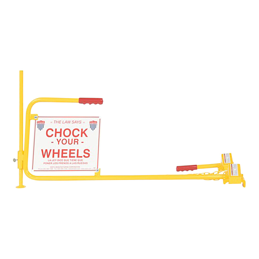 Vestil 42 3/16" x 7 1/2" x 20" Yellow Steel Rail Chock with 30" Chain ...