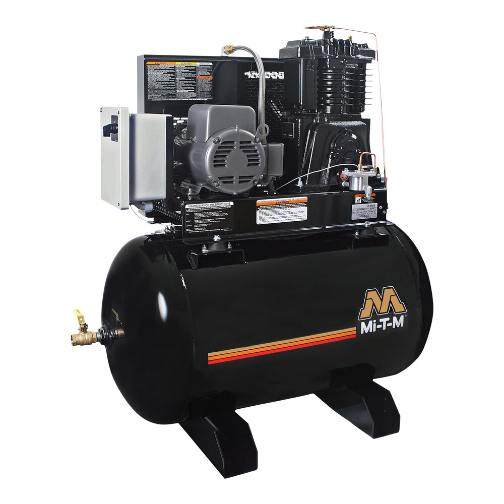 Mi-T-M 80 Gallon Carbon Steel Two-Stage Stationary Electric Simplex ...