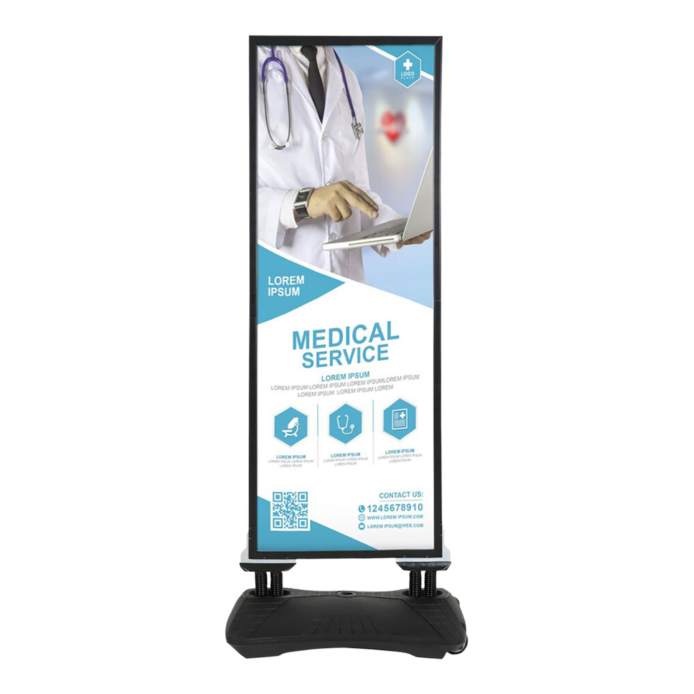MT Displays WindPro Slim 22" x 60" Black Double-Sided Slide-In Sign ...