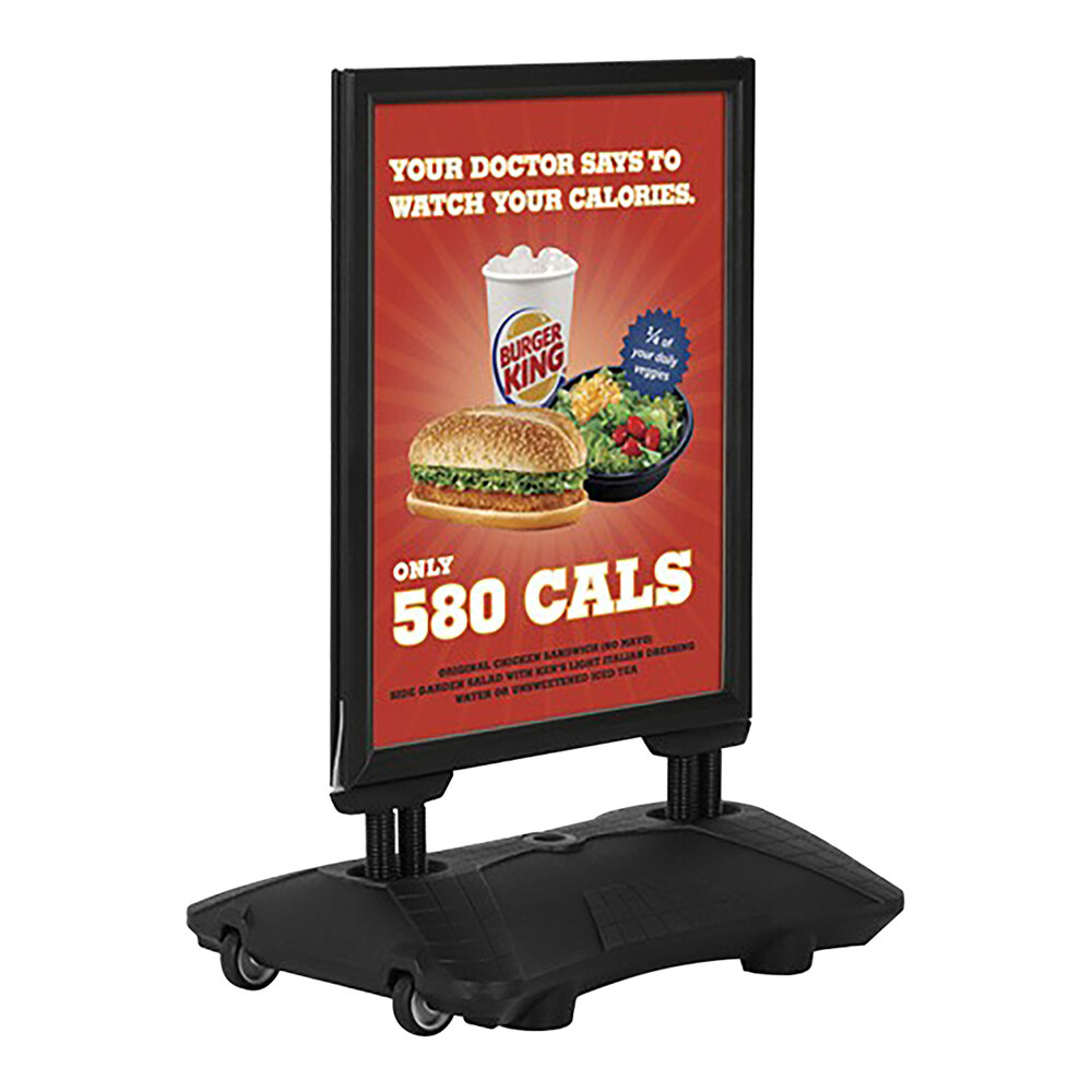 MT Displays Slide-In WindPro 24" x 36" Silver Sign Board with Gray ...