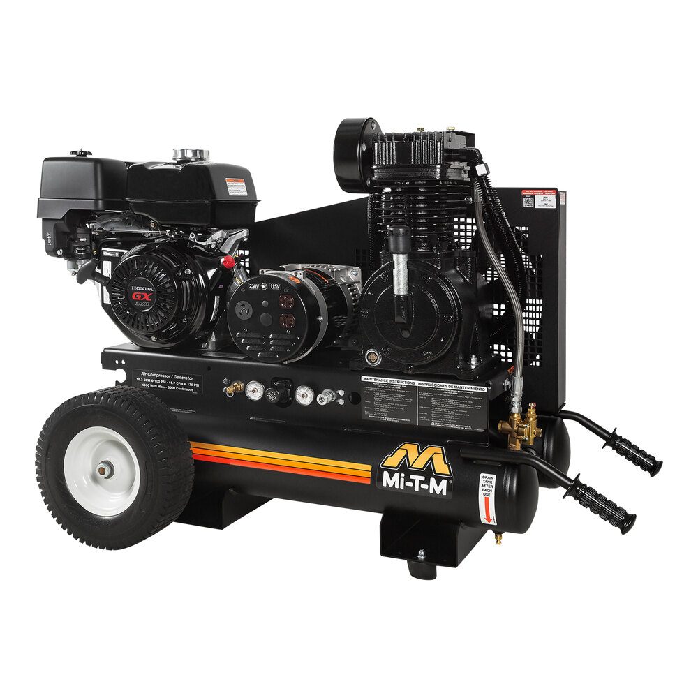 Mi-T-M 8 Gallon Carbon Steel Two-Stage Portable Gas-Powered Horizontal ...