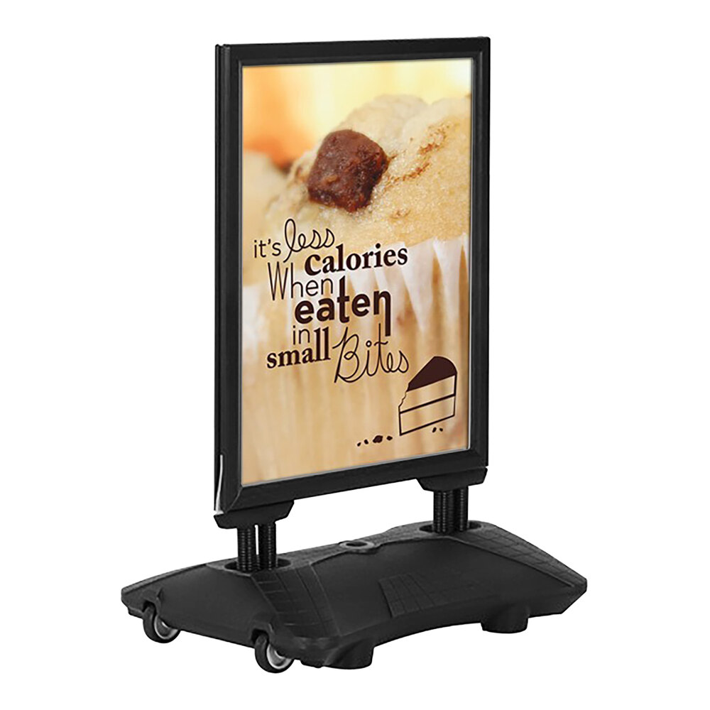 MT Displays Slide-In WindPro 22" x 28" Black Sign Board with Black ...