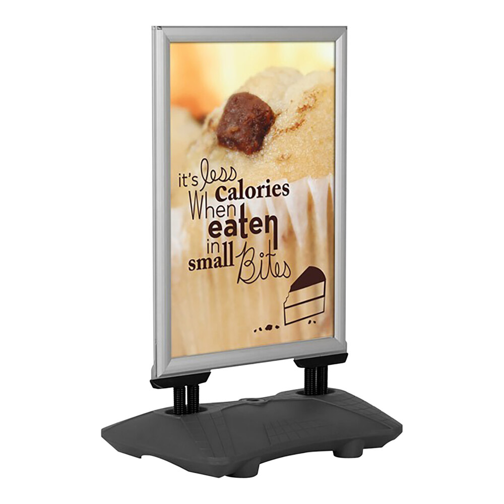 MT Displays WindPro Plus 30" x 40" Silver Sign Board with Gray Newtech ...