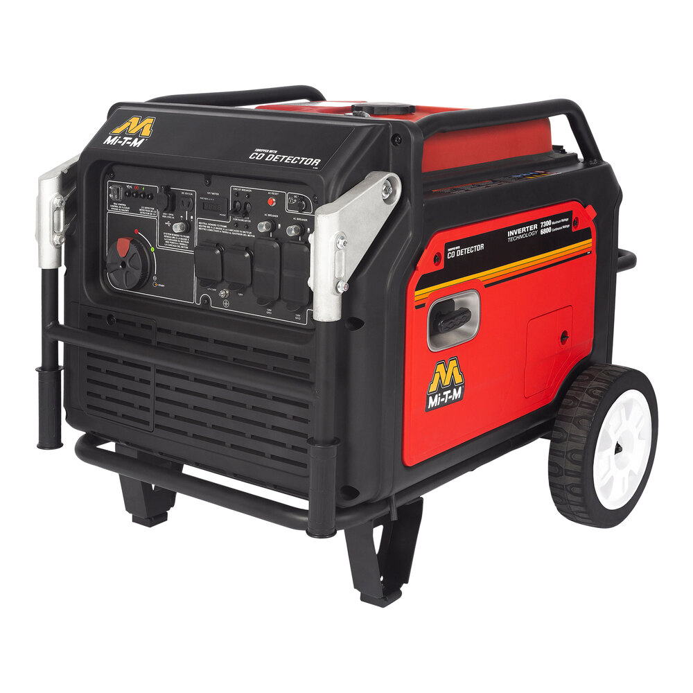 Mi-T-M Gasoline-Powered Portable Inverter Generator with Electric / Recoil Pull Start GEN-8000 ...