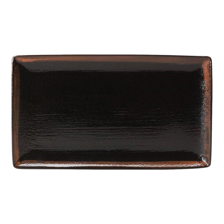 Steelite Distinction Koto 10 5/8" x 5 1/2" Black Rectangle Tray - 6/Case