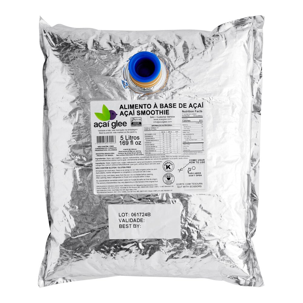 Acai Smoothie Bowl Base (5 Liter Bag) - WebstaurantStore