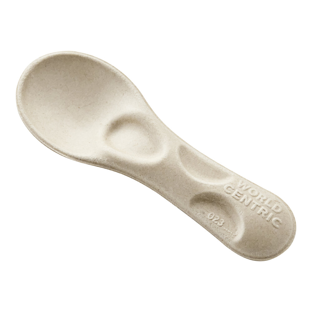 World Centric 3" Compostable Fiber Tasting Spoon - 200/Pack