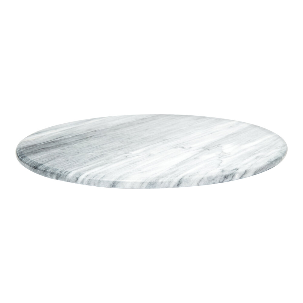Ironwood 12" x 1 1/4" White Marble Lazy Suzan