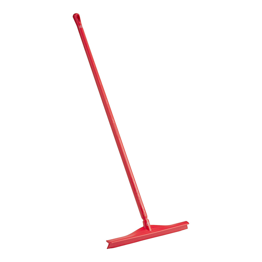 Vikan 19 11/16" Red Ultra-Hygienic Single Blade Rubber Floor Squeegee ...