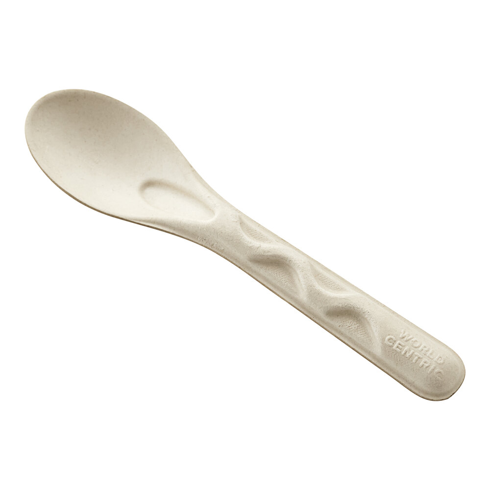 World Centric 6" Compostable Fiber Spoon - 100/Pack