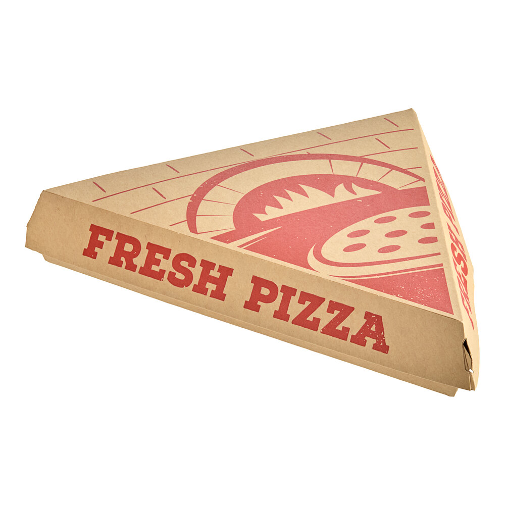 Choice Kraft Clay-Coated Clamshell Pizza Slice Box - 400/Case