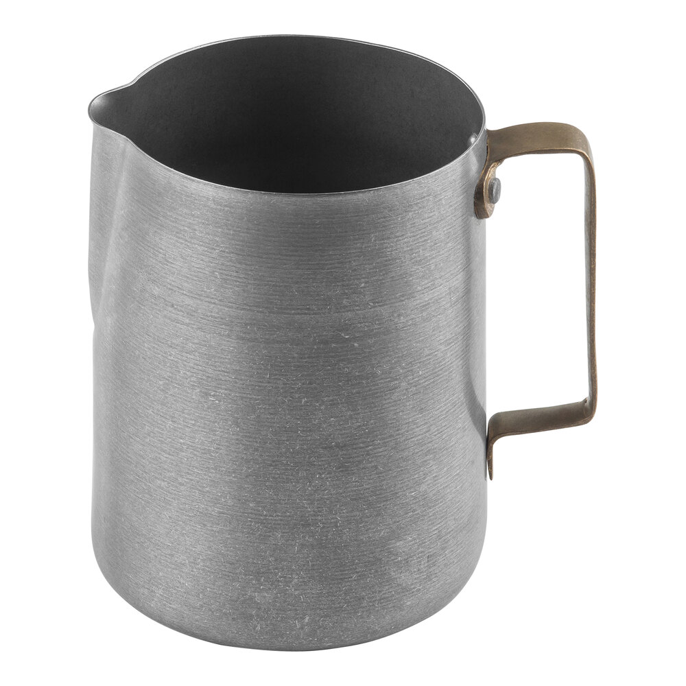 TableCraft 36 oz. Vintage Finish Stainless Steel Frothing Pitcher with ...