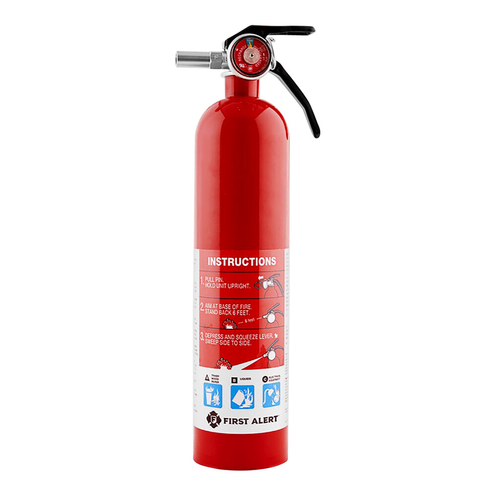 First Alert FAJHOME1 5.4 lb. 1-A:10-B:C Rechargeable Home Fire Extinguisher