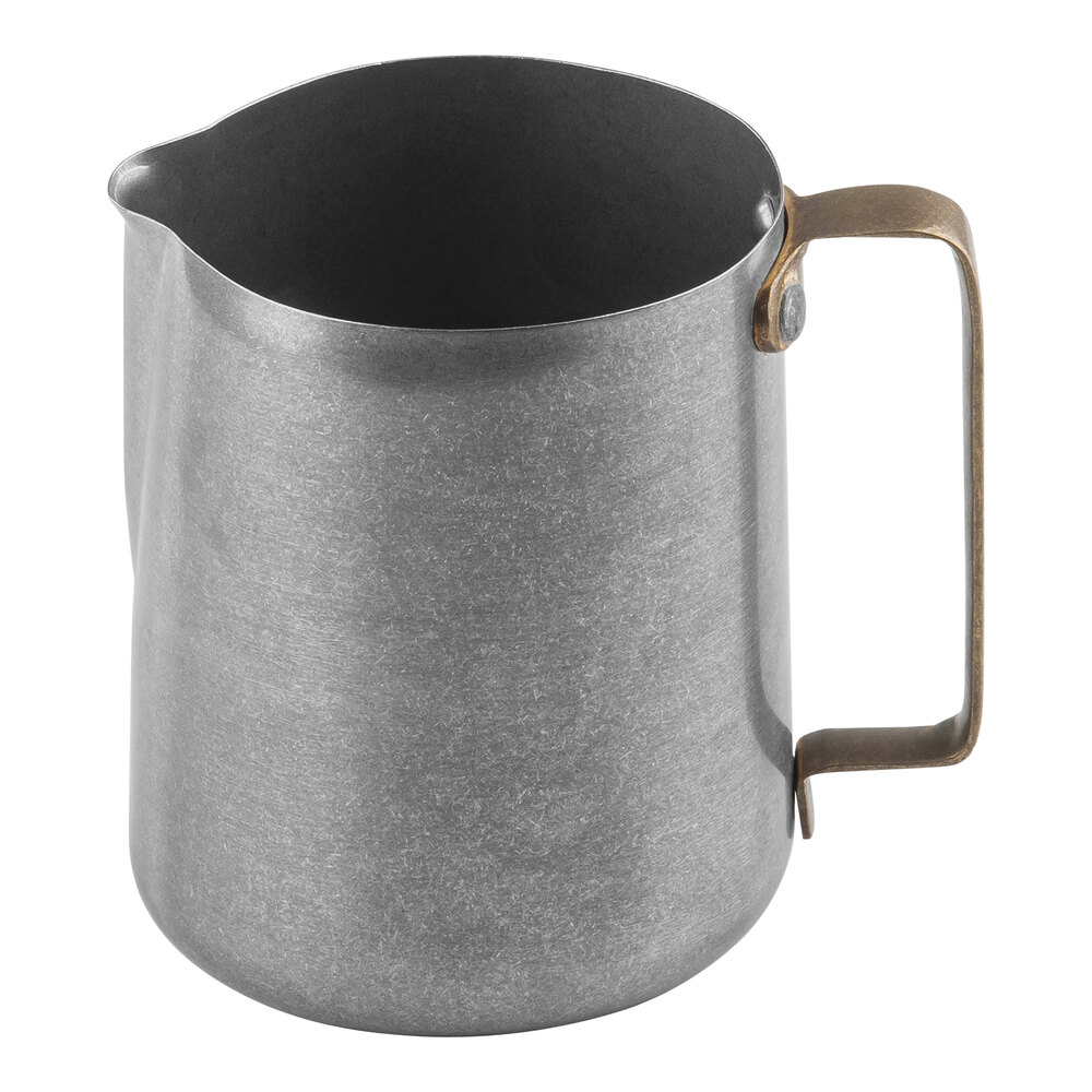 Tablecraft 24 oz. Vintage Finish Stainless Steel Frothing Pitcher with ...