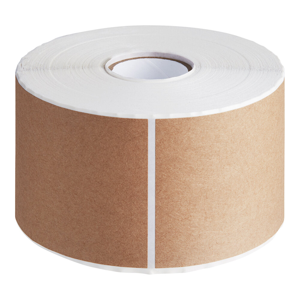 Lavex 3" x 5" Natural Kraft Paper Permanent Rectangular Block-Out Label ...