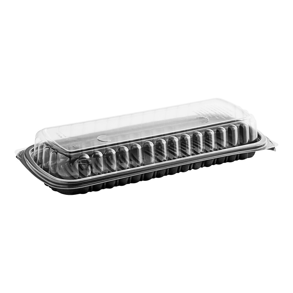 Pactiv MealMaster 16 5/8" x 7 5/16" x 3" Full Slab Black Rib Container ...