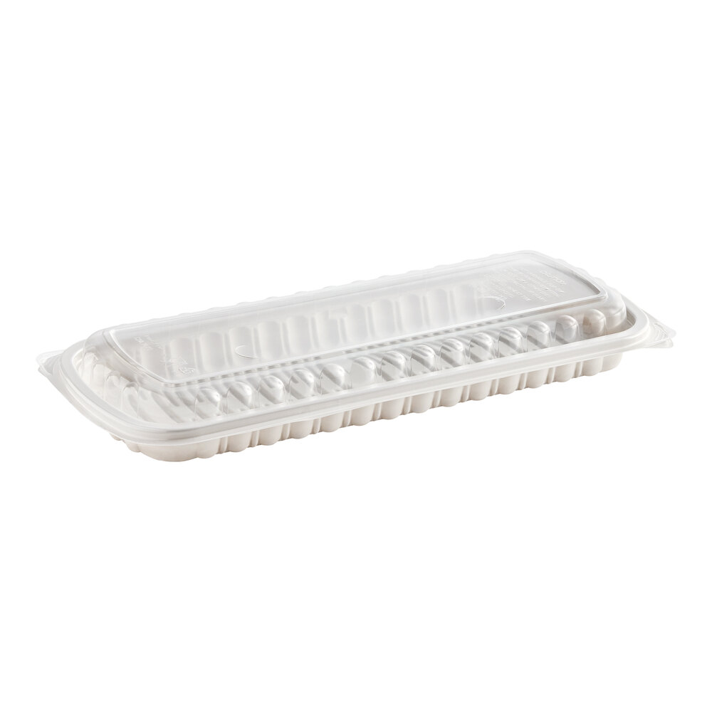 Pactiv MealMaster 16 5/8" x 7 5/16" x 2 5/16" Full Slab White Rib ...