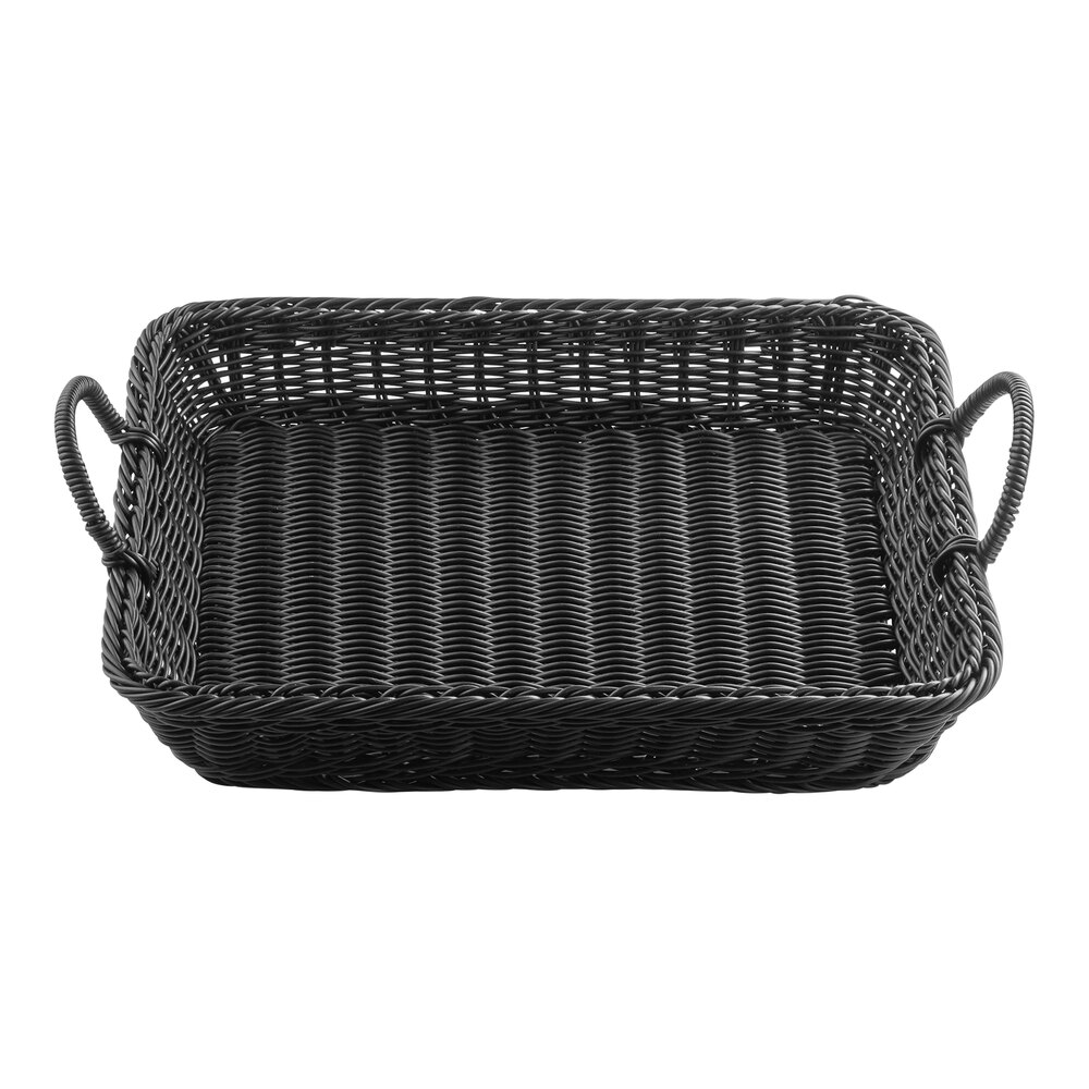 TableCraft 15 1/2" x 12 1/2" Rectangular Black Polypropylene Basket ...