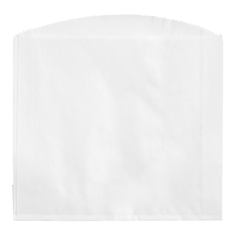 Bagcraft 5" x 1" x 4 1/2" White Grease-Resistant French Fry Bag - 2,000 ...