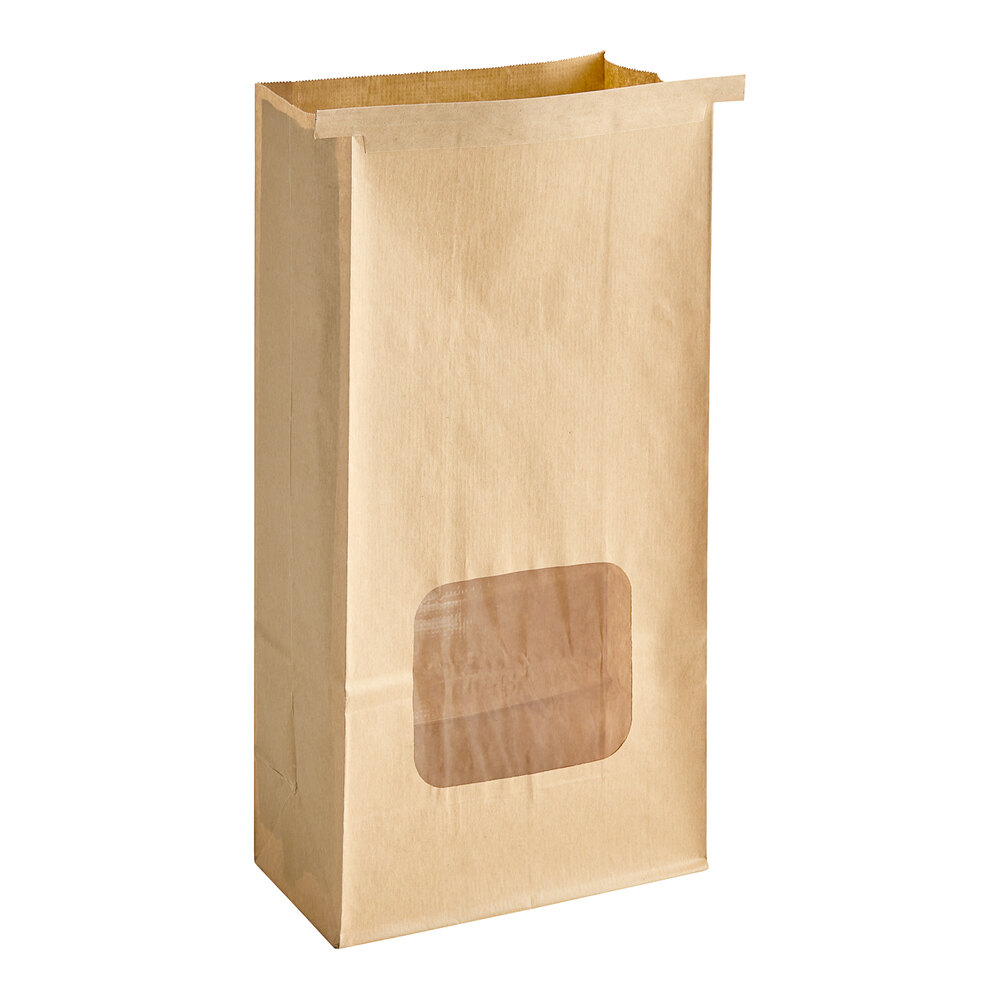 Bagcraft 7 1/2" x 4 1/4" x 14 5/8" Natural Tortilla Chip / Snack Bag ...