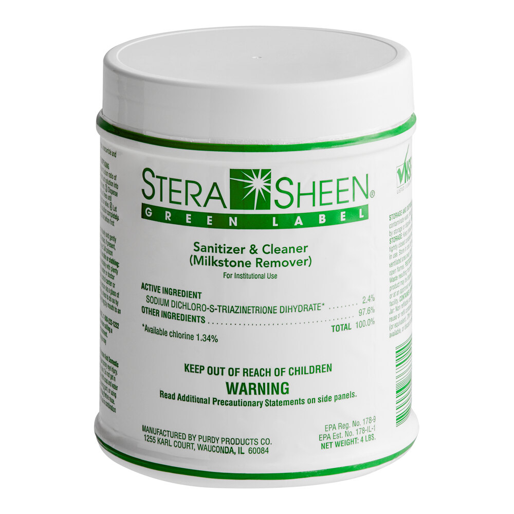 Crathco Stera-Sheen Green Label LV9R0195 4 lb. Cleaner and Sanitizer ...