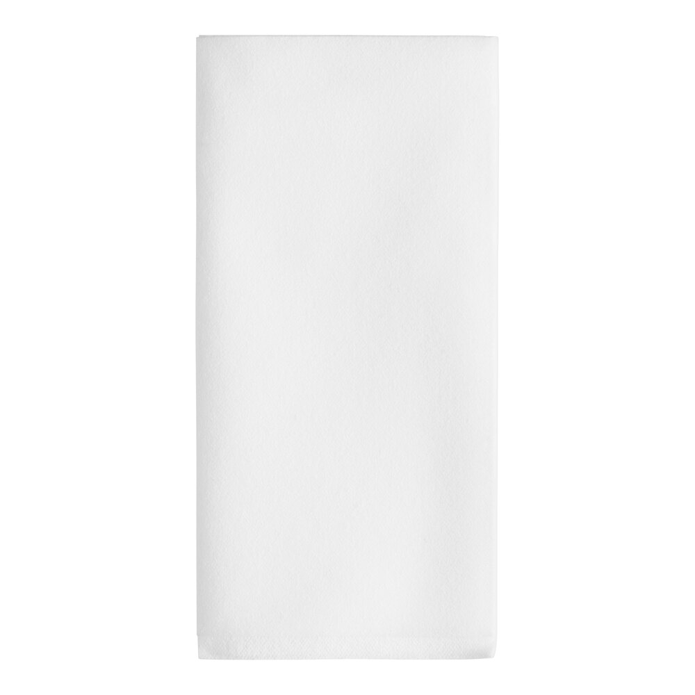 Morcon Valay 17" x 17" Linen-Feel White 1/8 Fold Dinner Napkin - 50/Pack