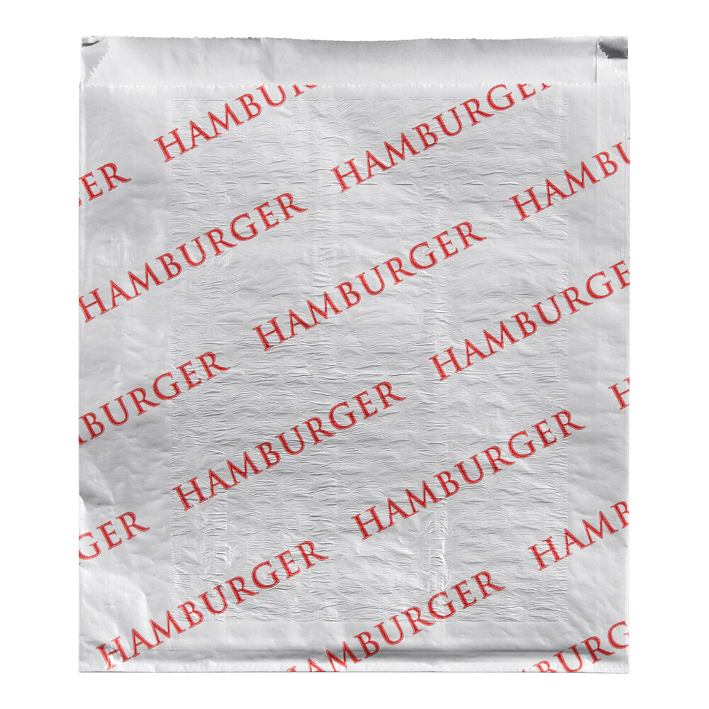 Bagcraft 6" x 3/4" x 6 1/2" Printed Foil Honeycomb Insulated Hamburger ...