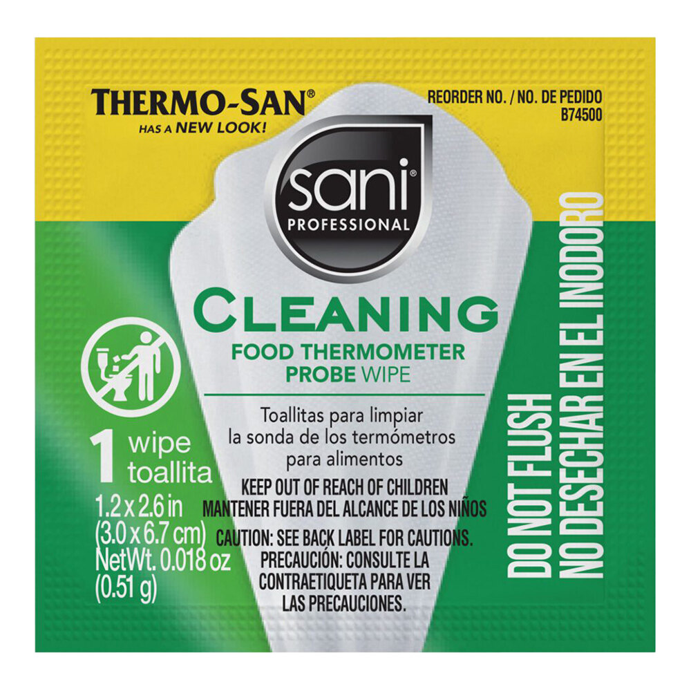 Sani Professional B74500 Food Thermometer Probe Wipes - 1500/Case