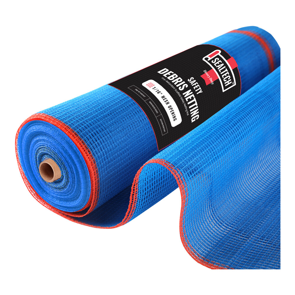 SEALTECH 4' x 150' Blue Heavy-Duty 1/16" Mesh Safety Debris Netting ...