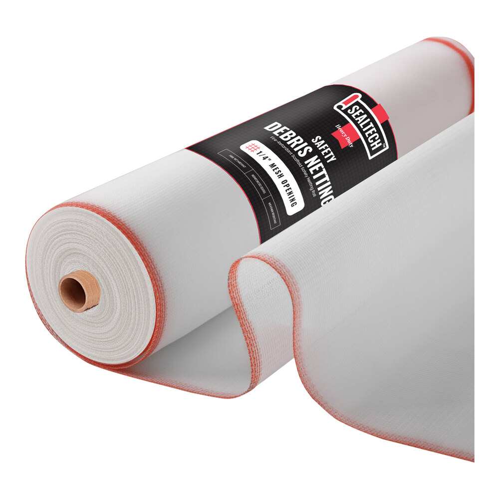 SEALTECH 8' x 100' White Heavy-Duty 1/4" Mesh Safety Debris Netting ...