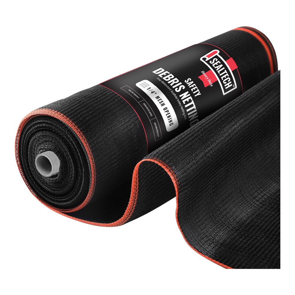 SEALTECH 5 1/2' x 150' Black Heavy-Duty 1/4" Mesh Safety Debris Netting ...
